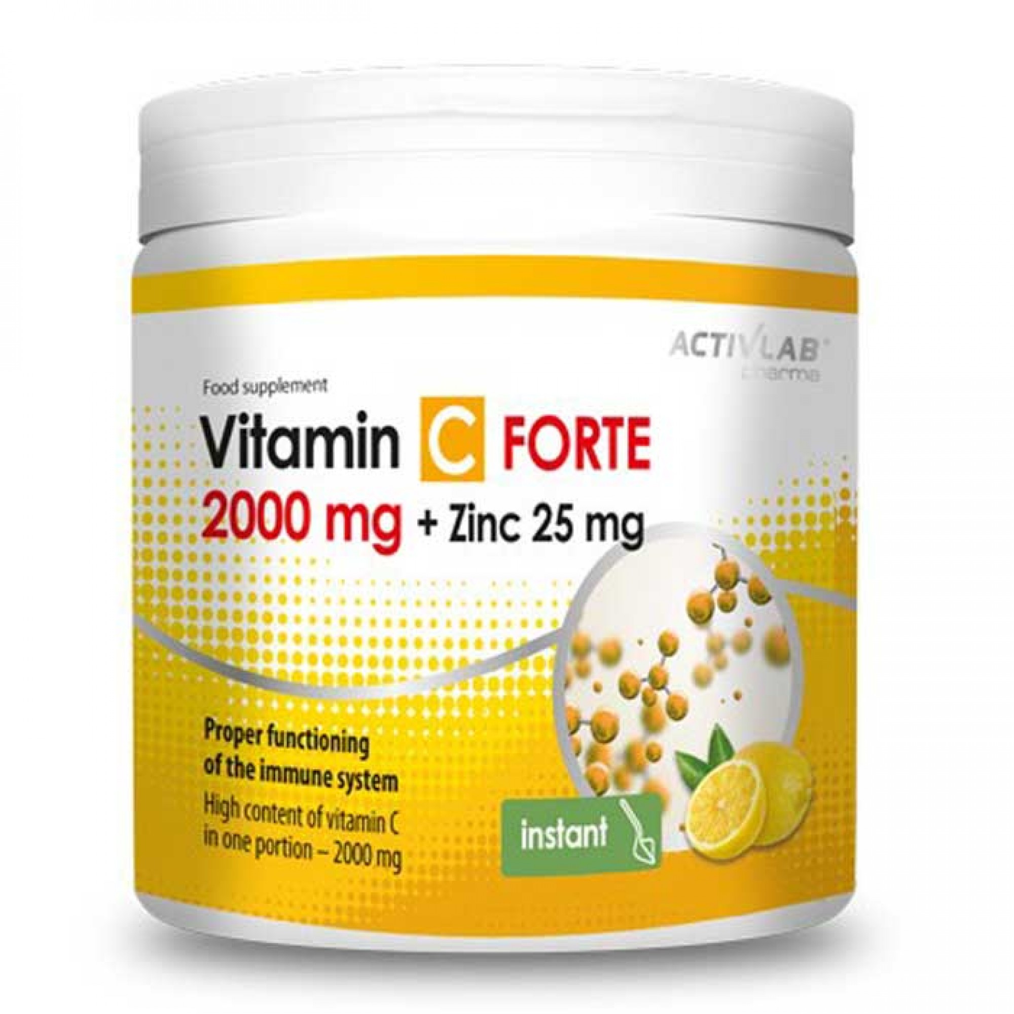 Vitamin C 2000mg + Zinc 25mg FORTE 500g - Activlab | MegaProteinStore.gr