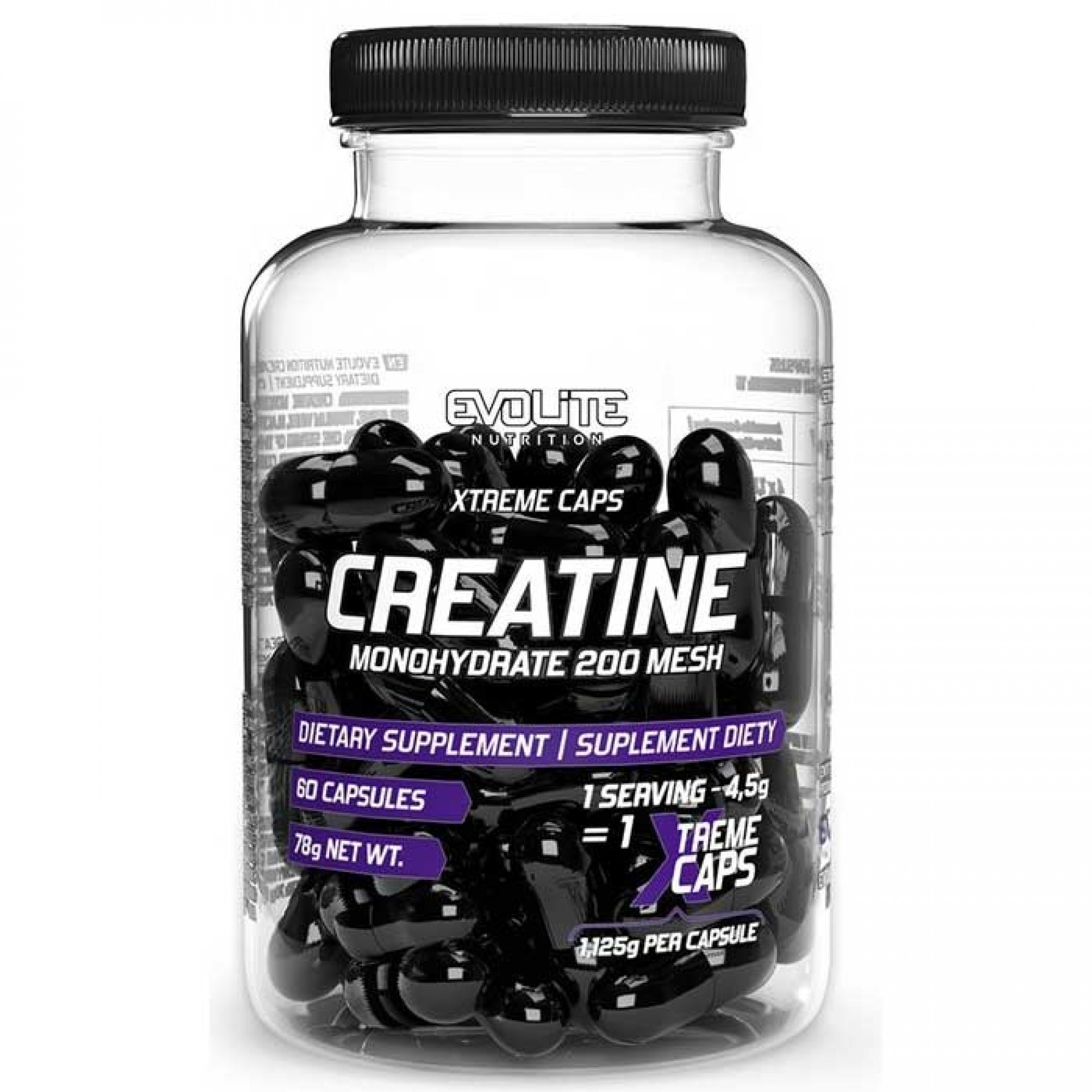 Creatine Monohydrate Xtreme 60 caps - Evolite | MegaProteinStore.gr