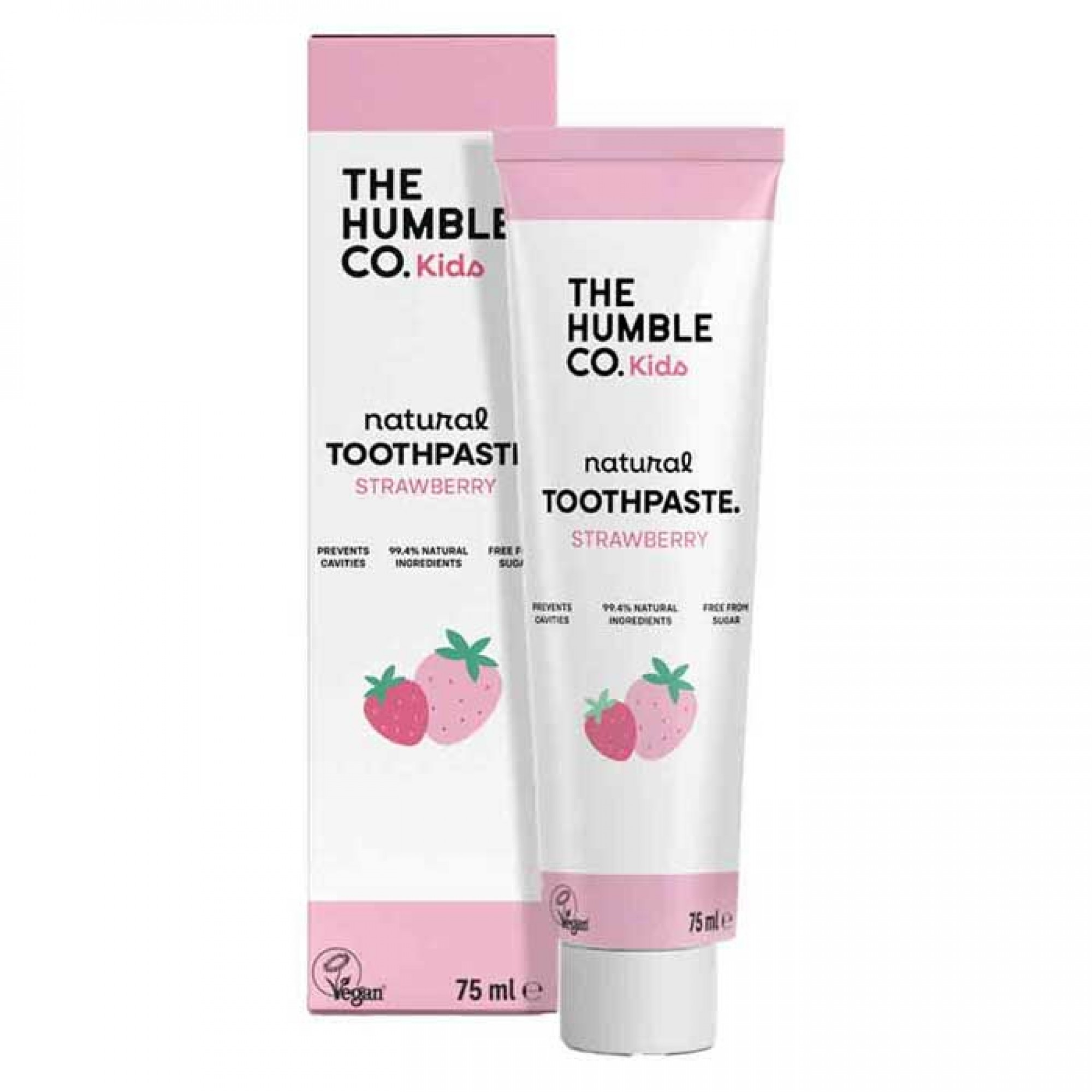 Kids Natural Toothpaste 75 ml Strawberry - The Humble Co ...