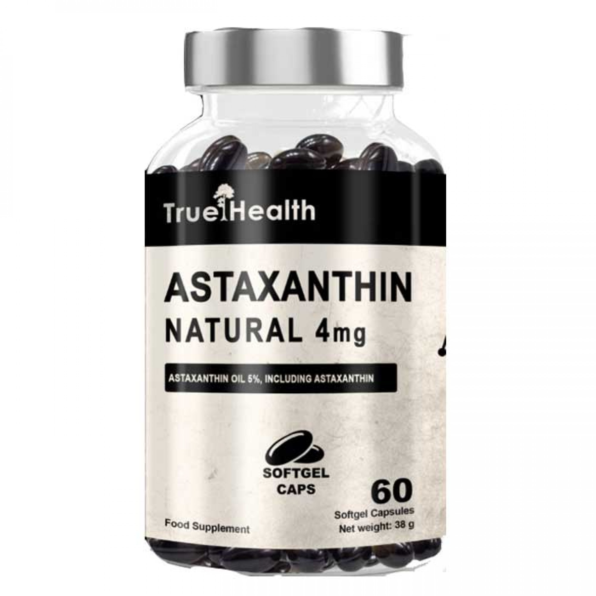 Astaxanthin Natural 4mg 60 softgels - True Health | MegaProteinStore.gr